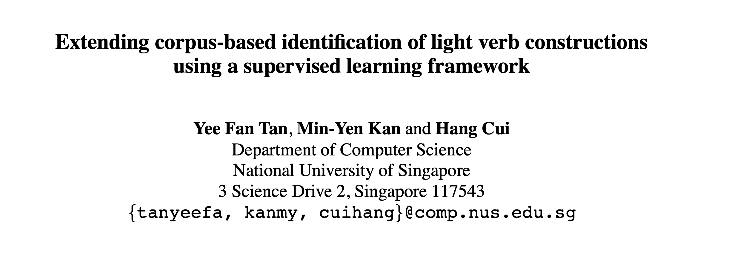 Light Verb Constructions | Web IR NLP Group @ NUS