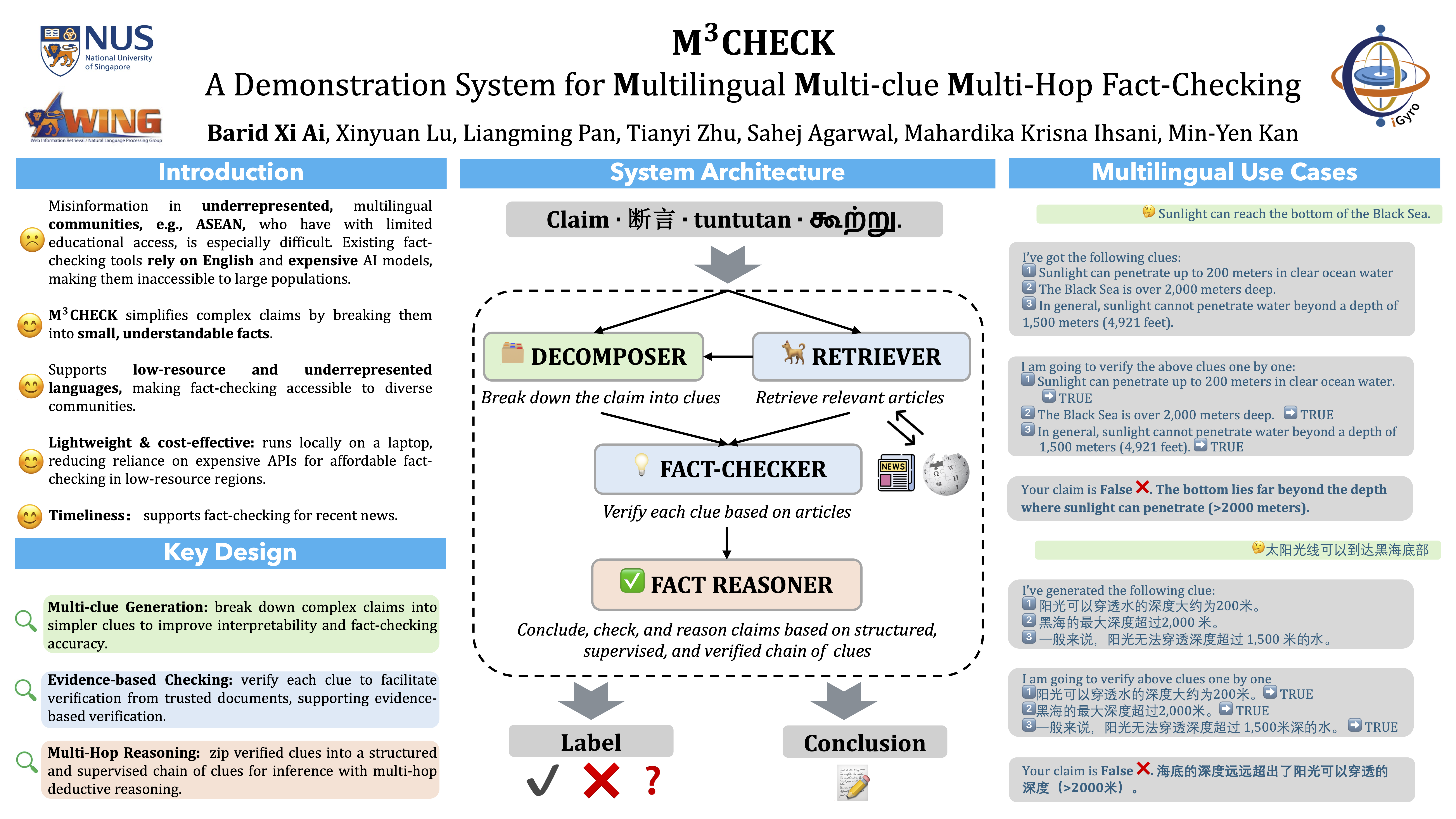 M^3Check: A Demonstration System for Multilingual Multi-clue Multi-Hop ...